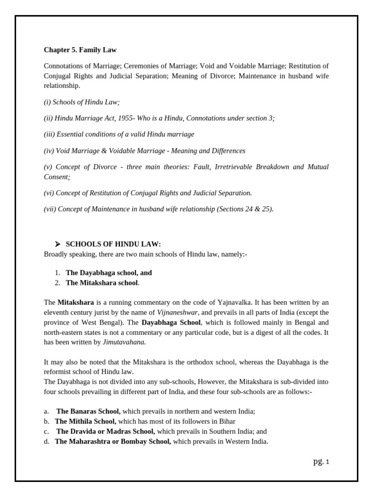 Hindu Marriage and Family Law Overview | PDF | Alimony | Annulment