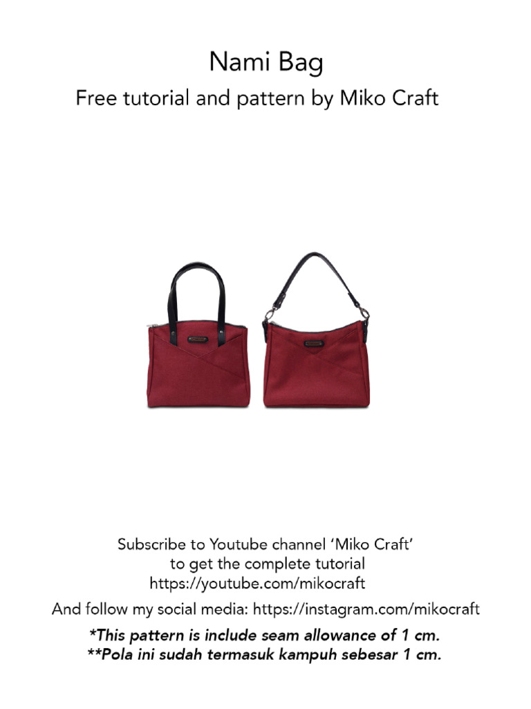 Nami Bag - Free Pattern and Tutorial by Miko Craft | PDF