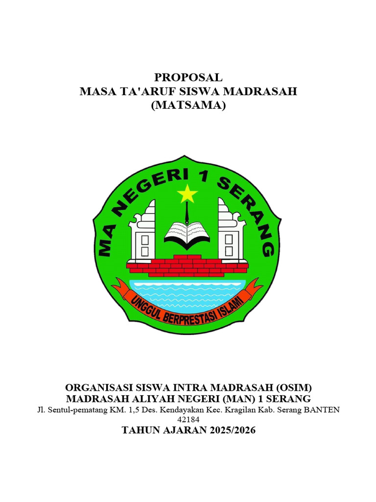 Proposal MATSAMA 2025/2026 MAN 1 Serang | PDF