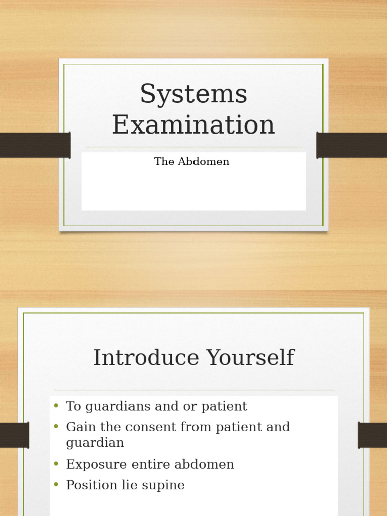 Pediatric Abdominal Examination Guide | PDF | Gastroenterology ...