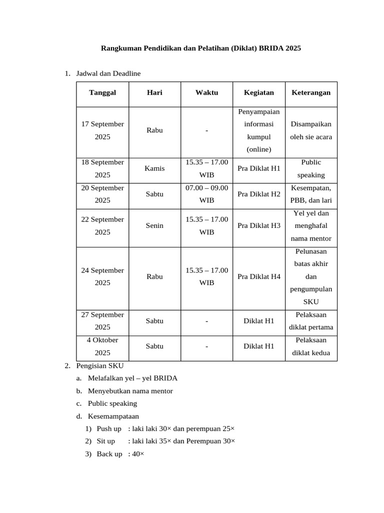 Rangkuman Pendidikan Dan Pelatihan | PDF