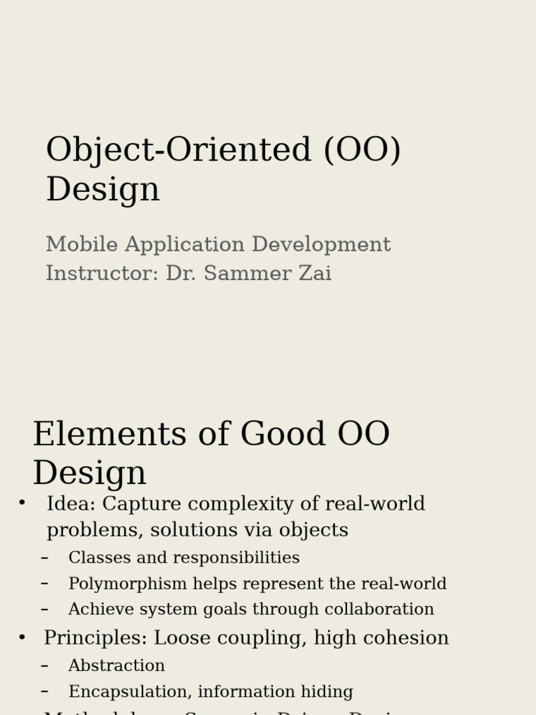 02 - Object Oriented Design | PDF | Class (Computer Programming) | Inheritance (Object Oriented ...