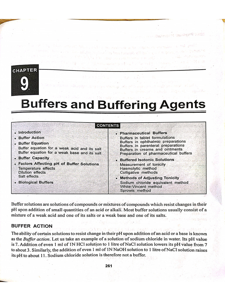 Buffer and Isotonic Solution | PDF