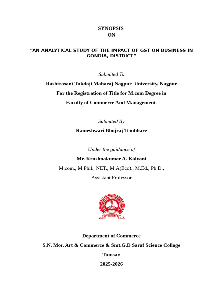 SYNOPSIS Front Page | PDF