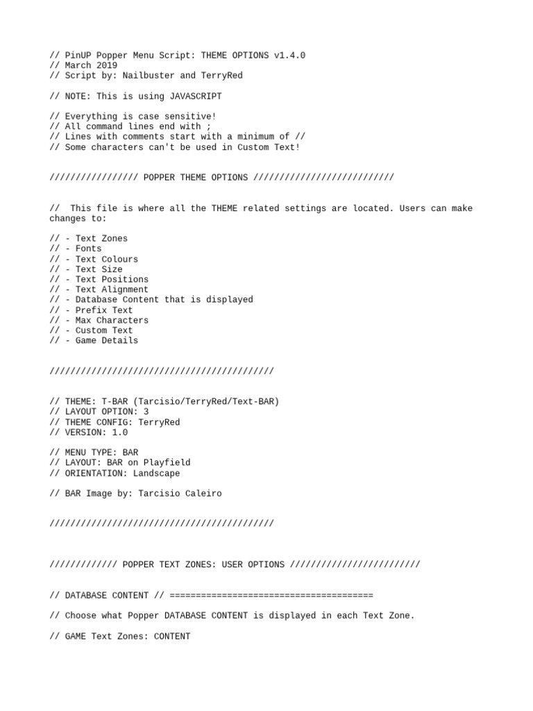 PinUP Popper Menu Theme Options Guide | PDF | Typefaces | Color