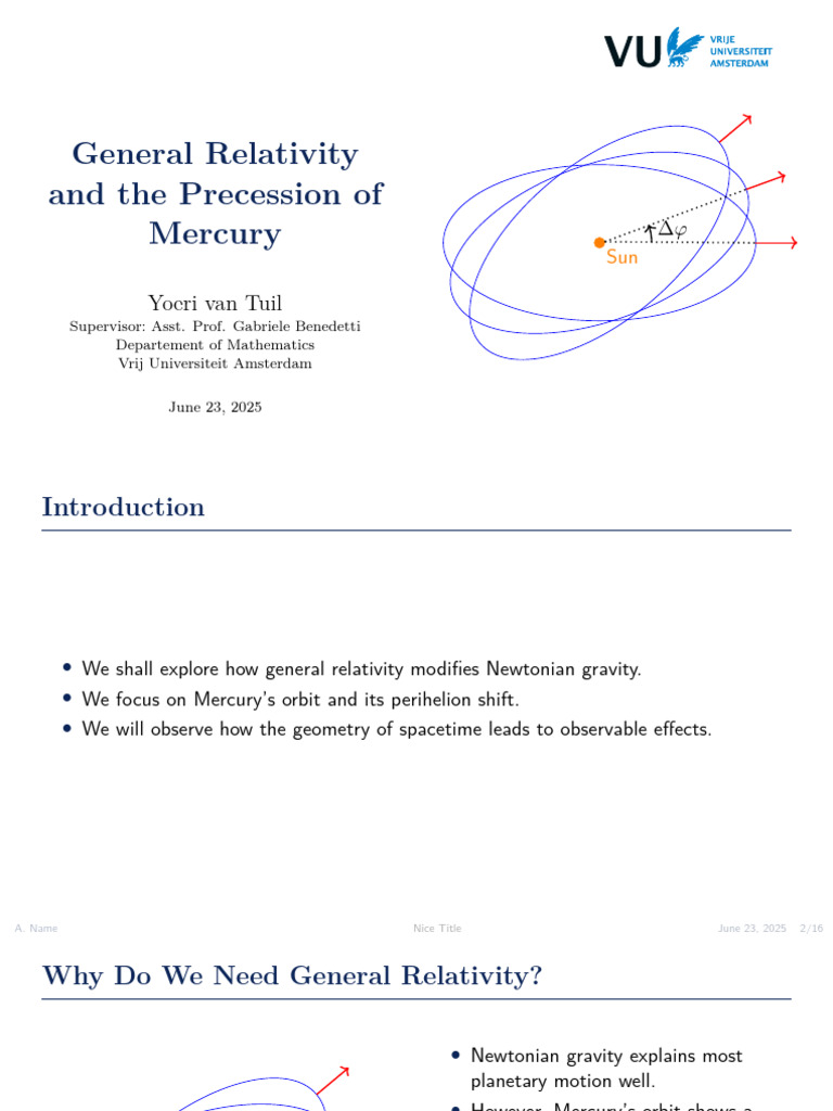 Thesis Presentation | PDF | General Relativity | Gravity