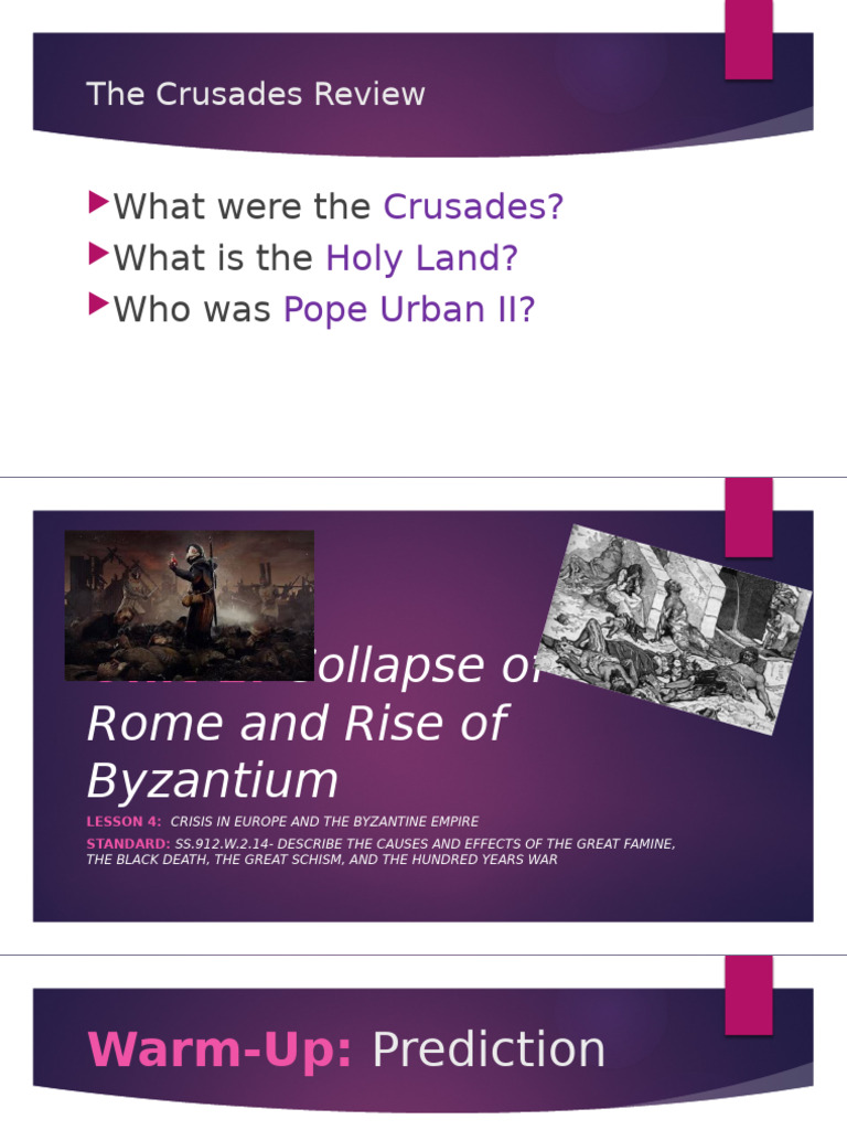 Powerpoint Unit 1 Day 5 (Crisis in Europe and The Byzantine Empire) | PDF