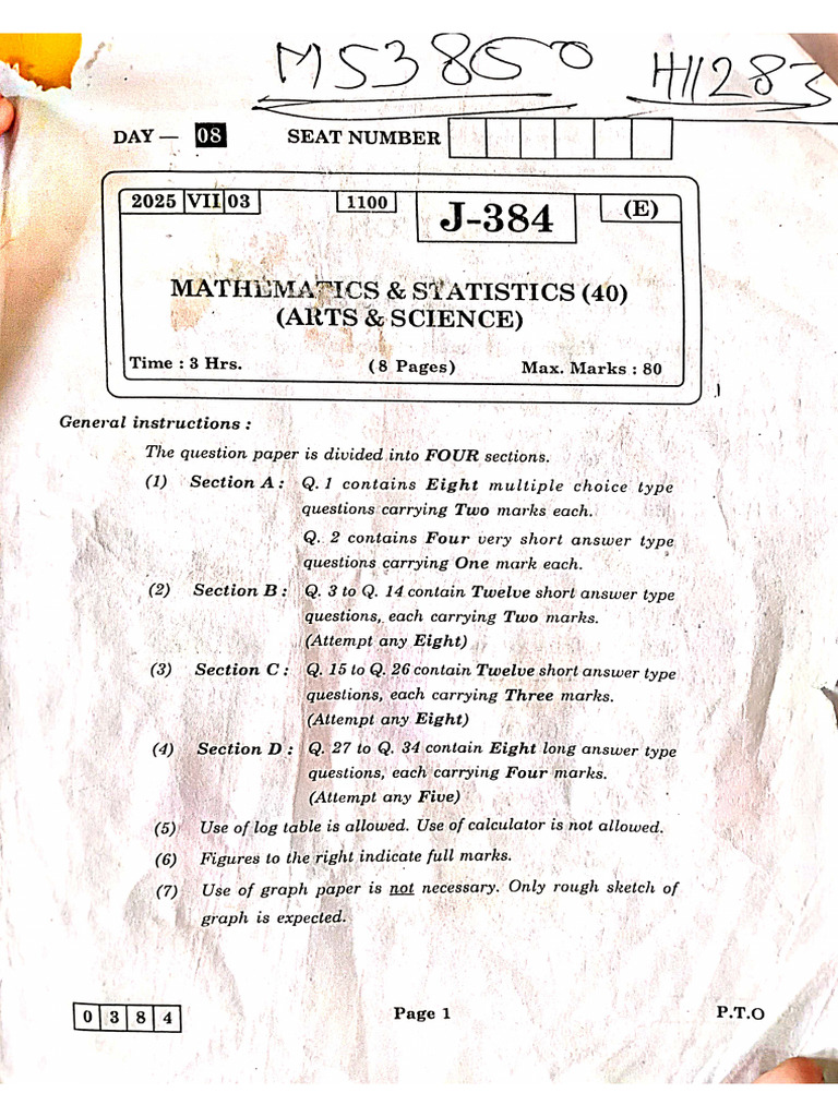 Maths 2 Board Question Paper | PDF