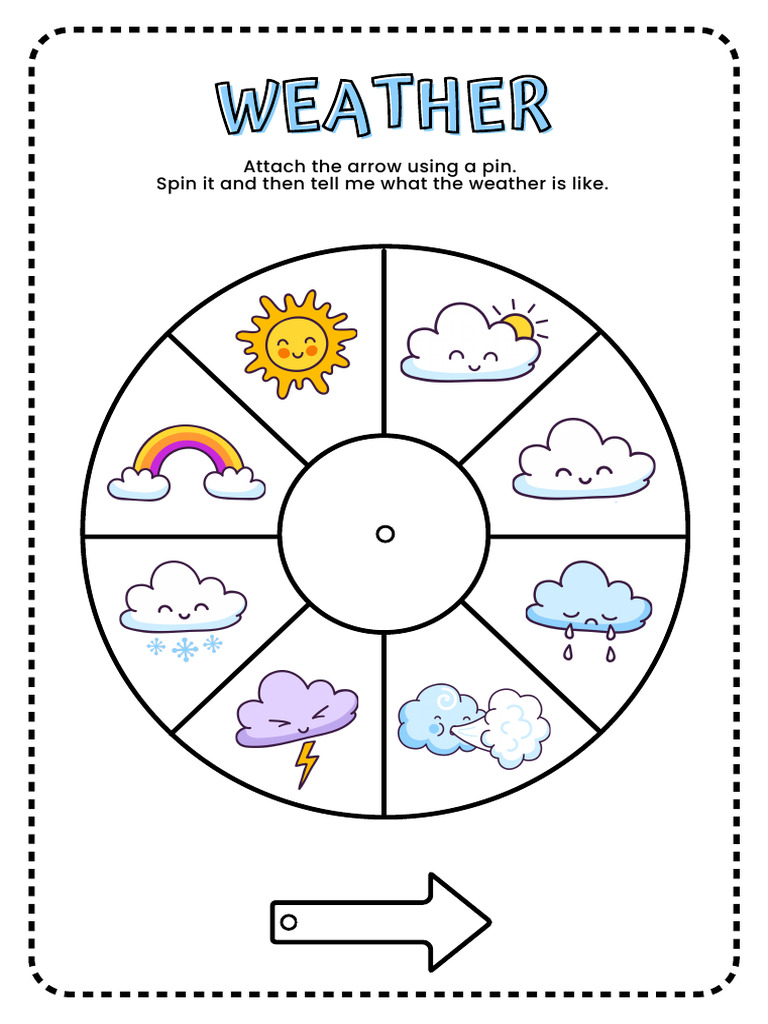 Weather Wheel Worksheet in Colorful Illustrated Style | PDF
