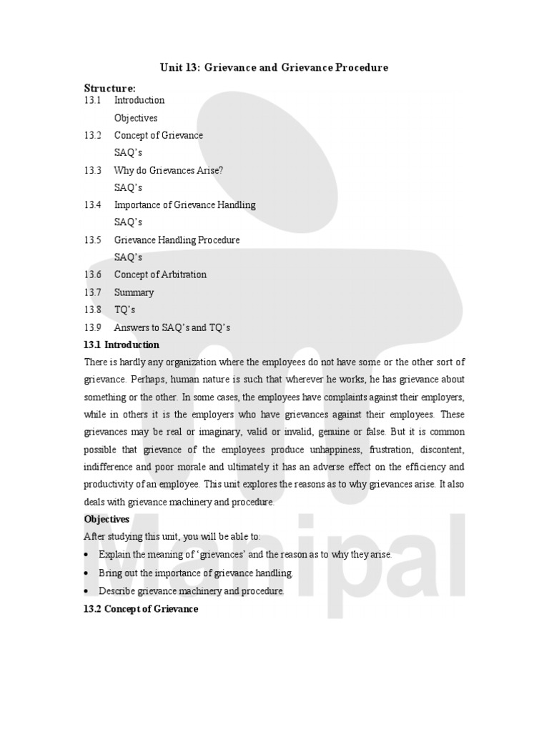 13 Grievance and Grievance Procedure | PDF | Trade Union | Overtime