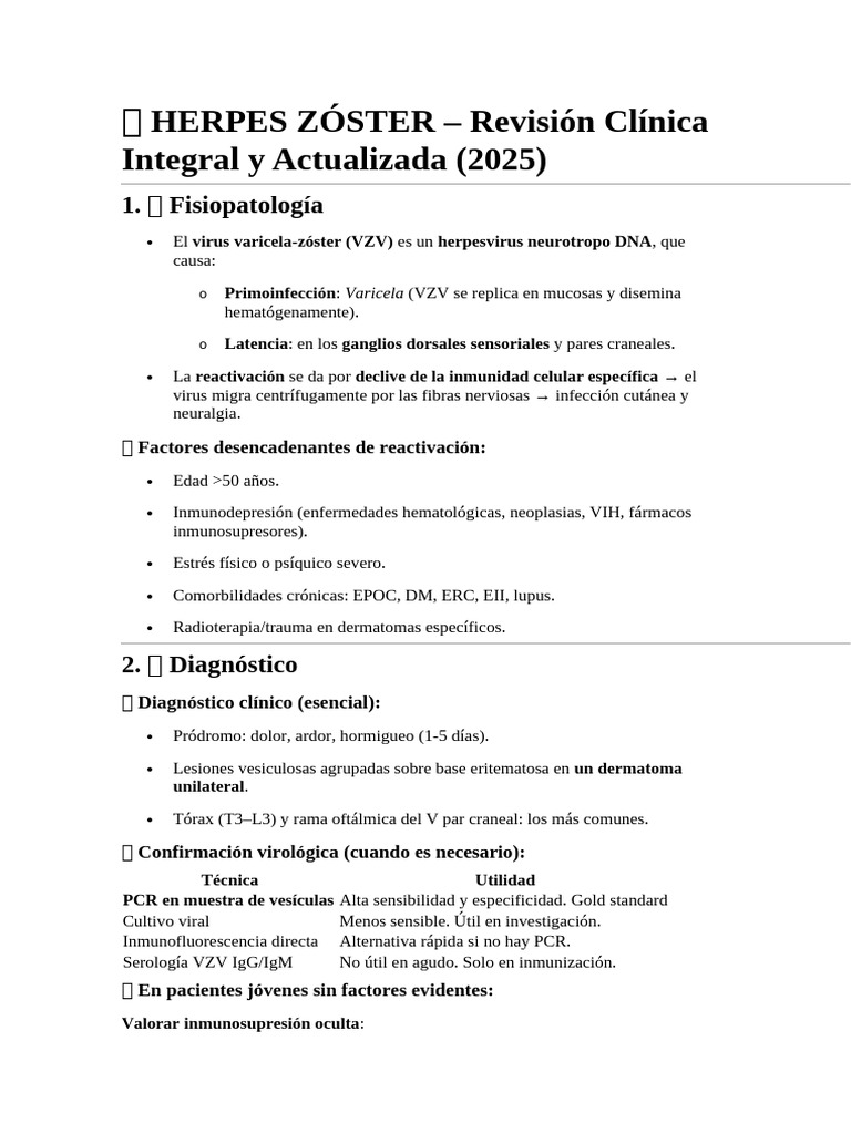 ? Herpes Zóster | PDF | Especialidades Medicas | Inmunología