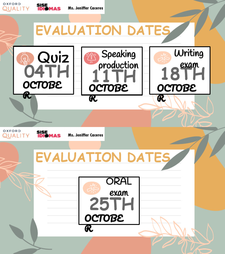 Evaluation Dates | PDF