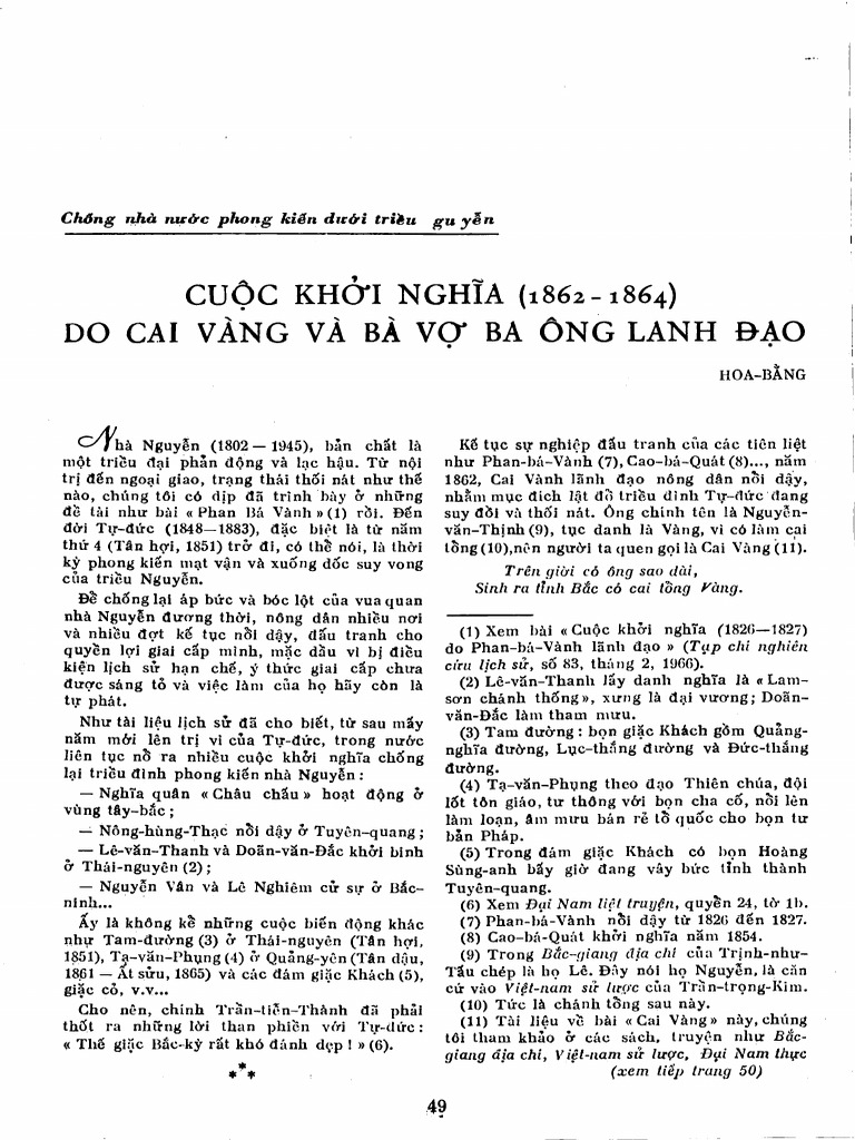 V Ba Cai Vàng - Hoàng Thúc Trâm | PDF