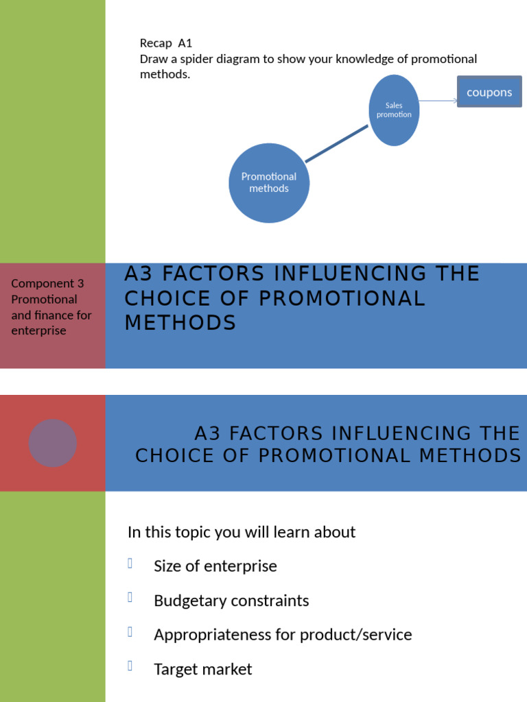 A3 Factors Influencing The Choice of Promotion Method | PDF | Marketing ...