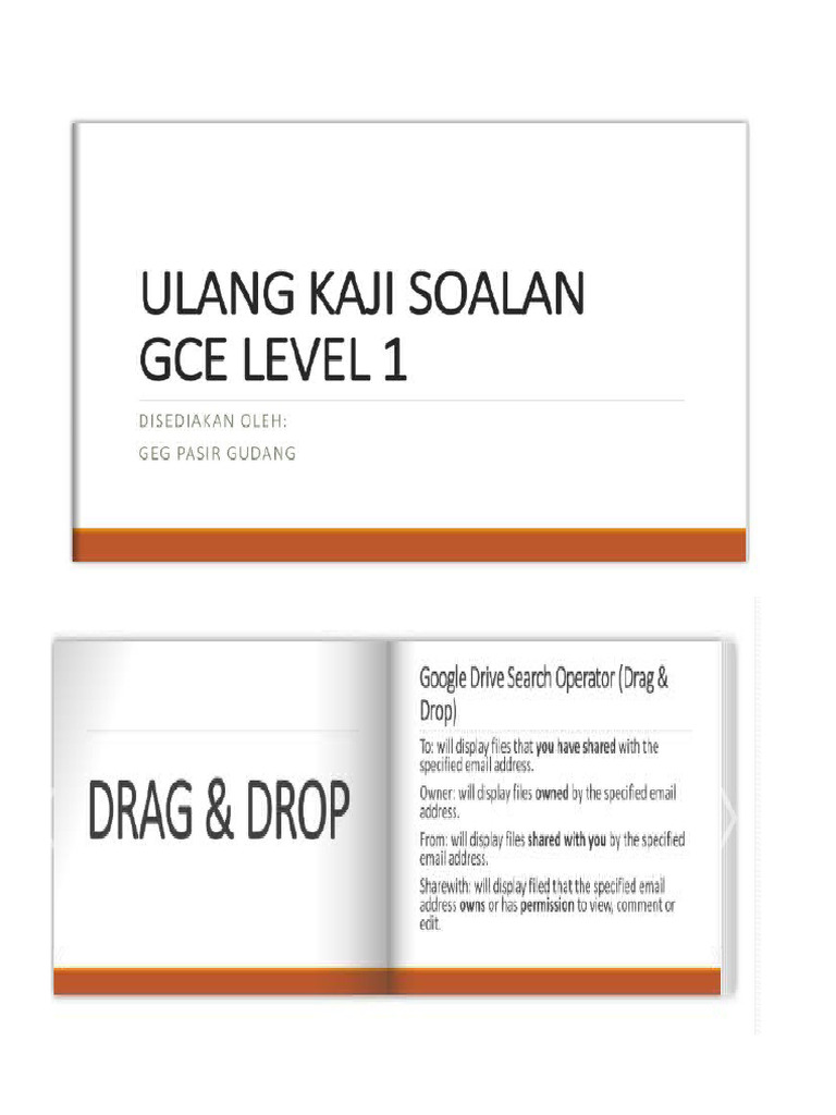 Nota GCE Level 1 | PDF