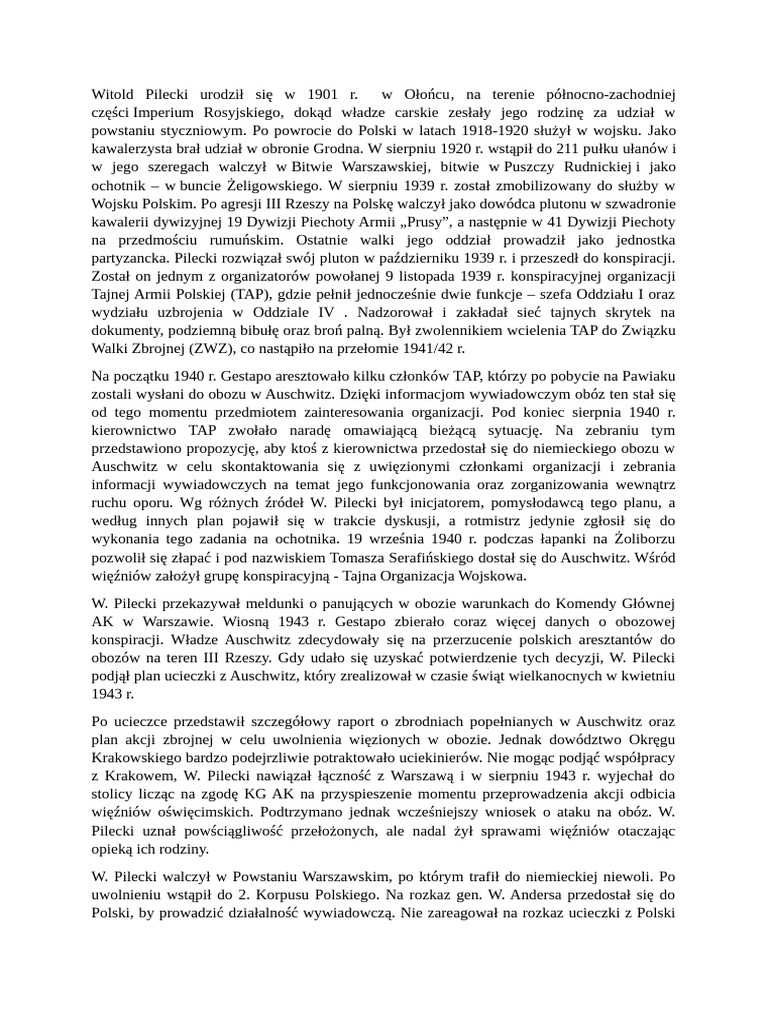 W Pilecki | PDF