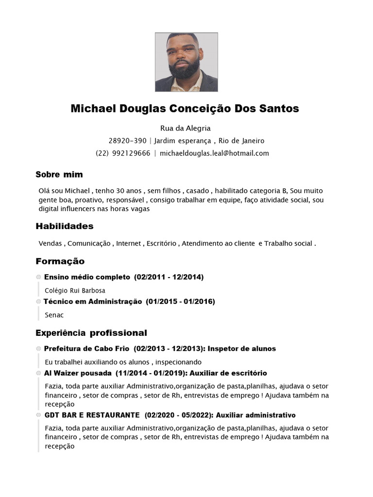 Currículo Michael Santos | PDF