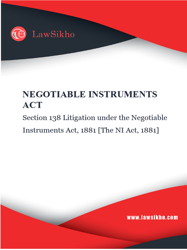 Section 138 of Negotiable Instruments Act | PDF | Cheque | Negotiable ...