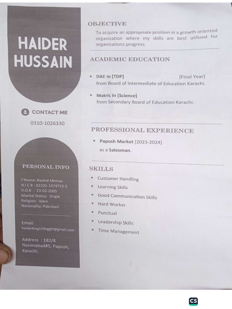 Haider Hussain | PDF