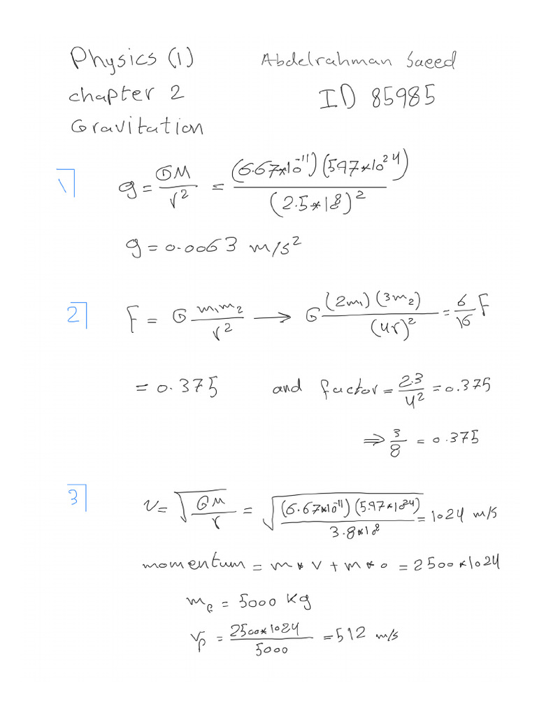 Physics (1) Sheet 2 | PDF