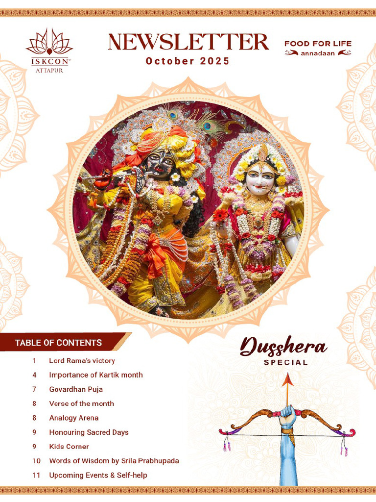 ISKCON Attapur Newsletter October 2025 | PDF