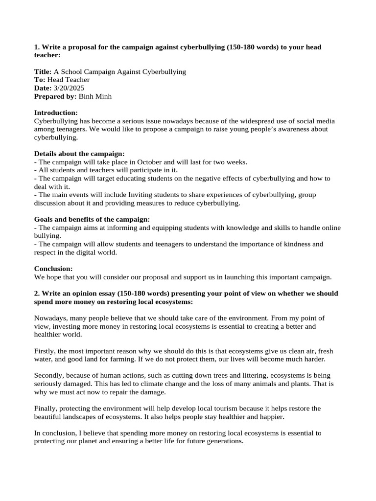 Cyberbullying Awareness Campaign Proposal | PDF