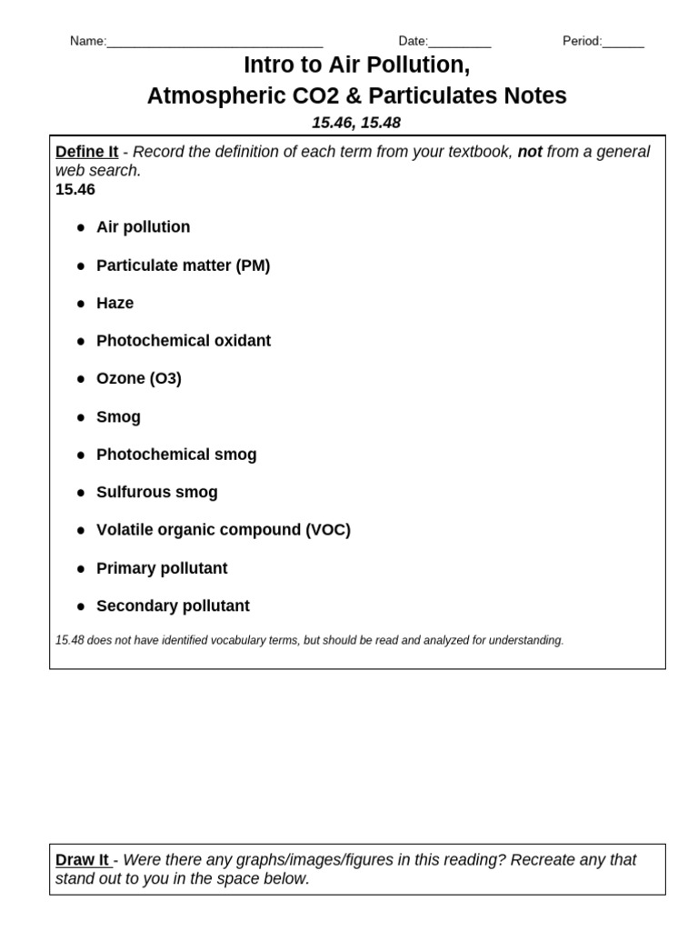 Air Pollution & CO2 Notes Overview | PDF