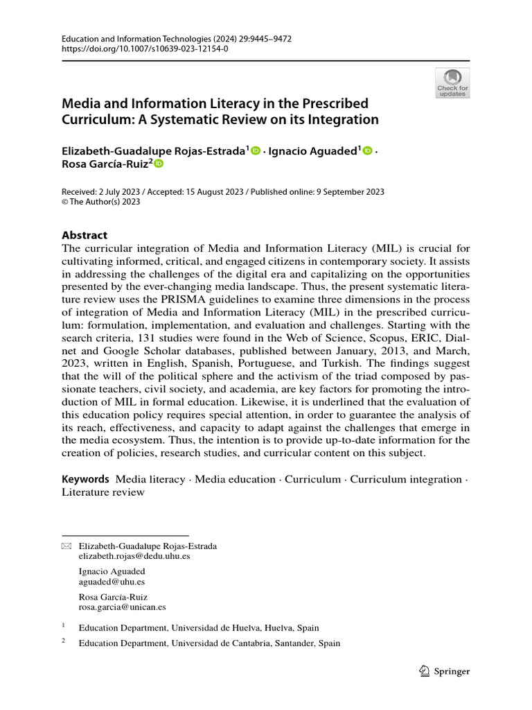 Integrating Media Literacy in Curriculum | PDF | Curriculum | Literacy