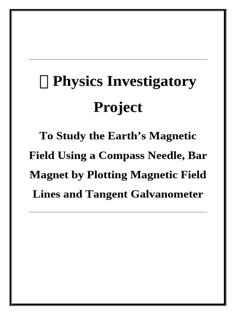 Study of Earth's Magnetic Field | PDF | Magnetic Field | Compass