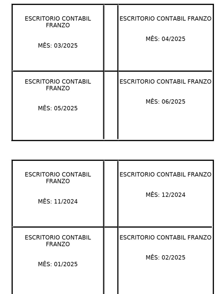 Escritório Contábil Franzo: Relatórios Mensais | PDF