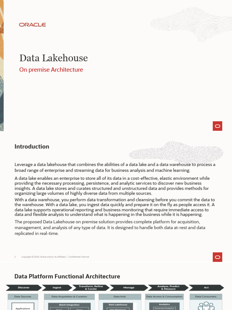 Oracle Data Lakehouse Reference Architecture On-Prem v1.0 | PDF | Databases | Machine Learning