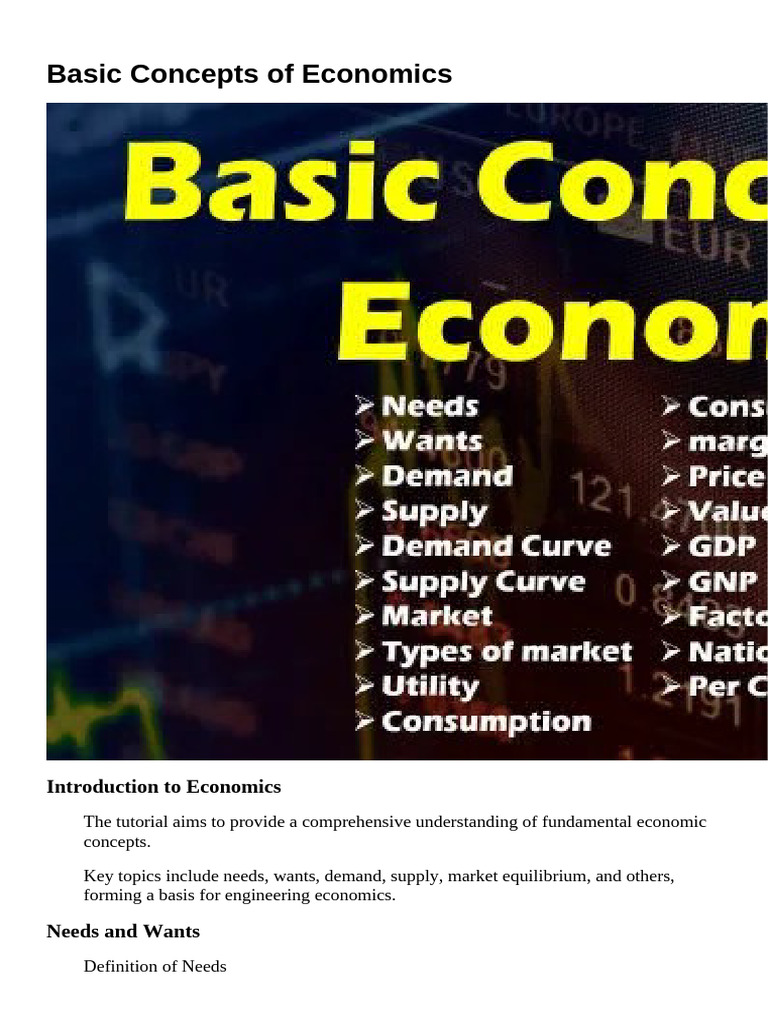 Basic Concepts of Economics | PDF | Economic Surplus | Demand