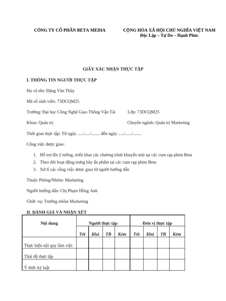 thuc tap | PDF