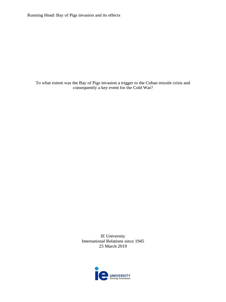 Bay of Pigs Invasion and Cold War Impact | PDF | Cuba | Fidel Castro