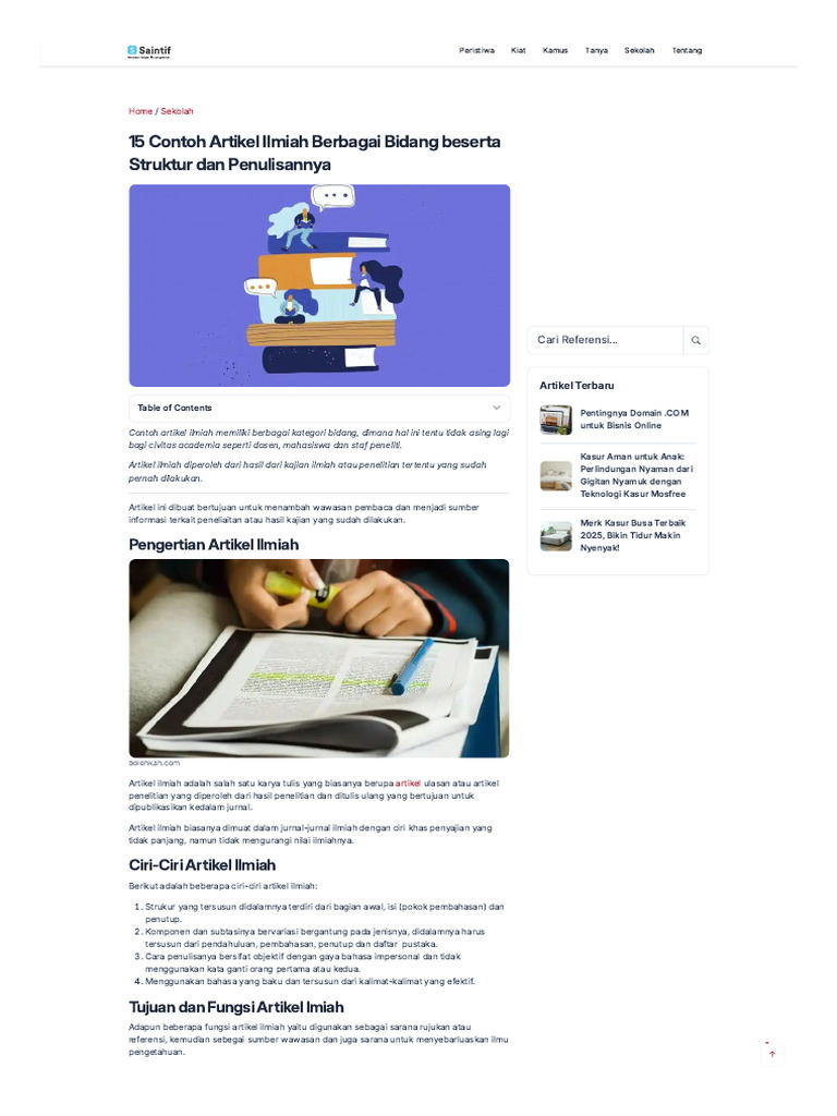 Contoh Artikel Ilmiah dan Strukturnya | PDF