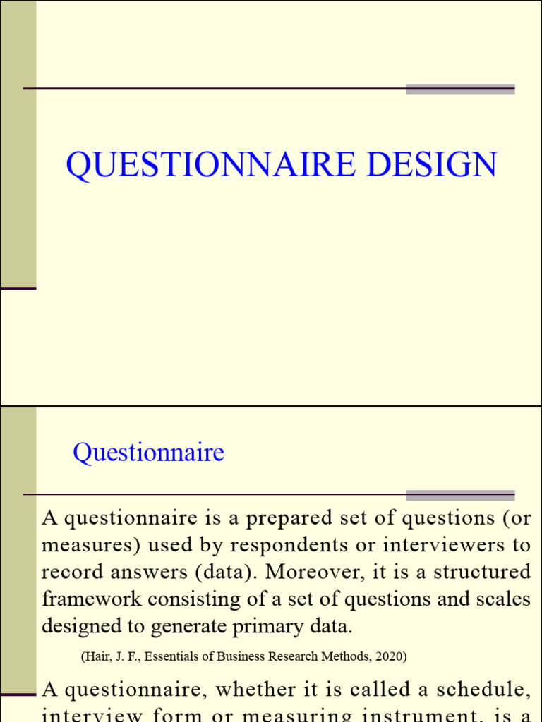 8-Questionnaire - BẢNG CÂU HỎI | PDF