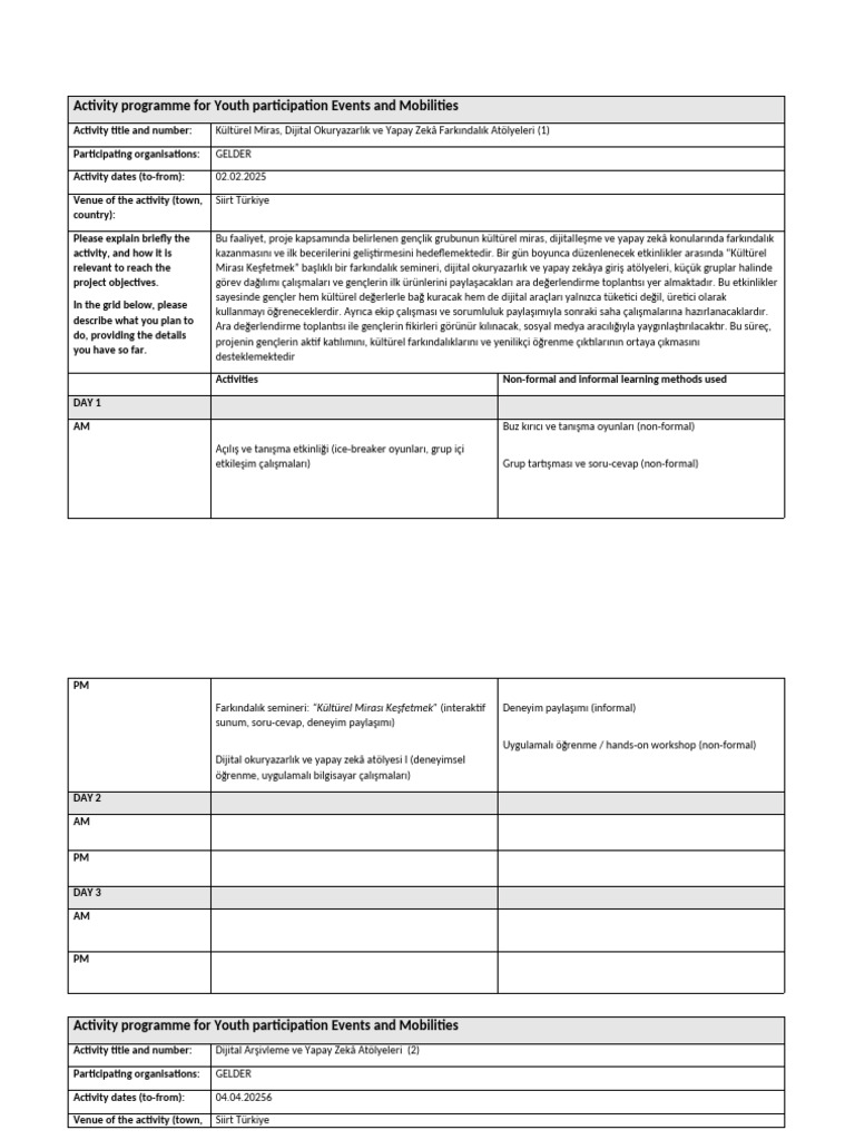 TIM - KA154 Annex Timetable | PDF