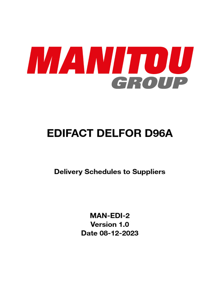 (EDI&WEBEDI) - MANITOU Guideline - DELFOR - 1.0 | PDF | Electronic Data Interchange | Invoice