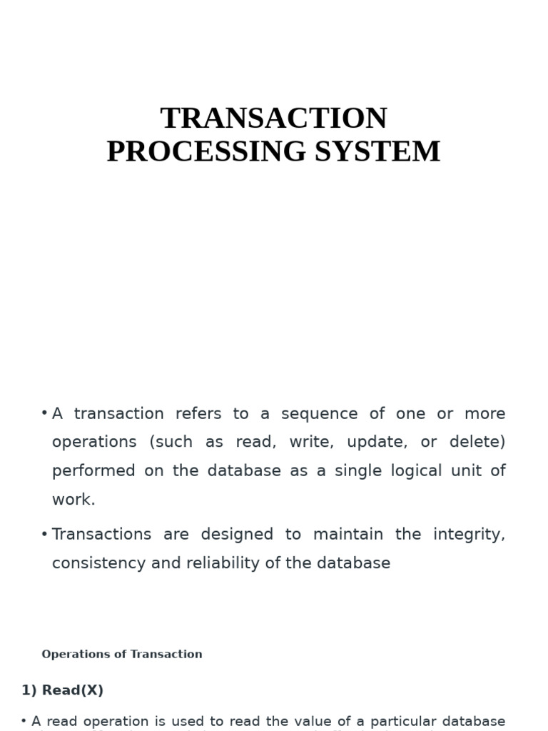 Transaction Processing System | PDF | Database Transaction | Computer Data