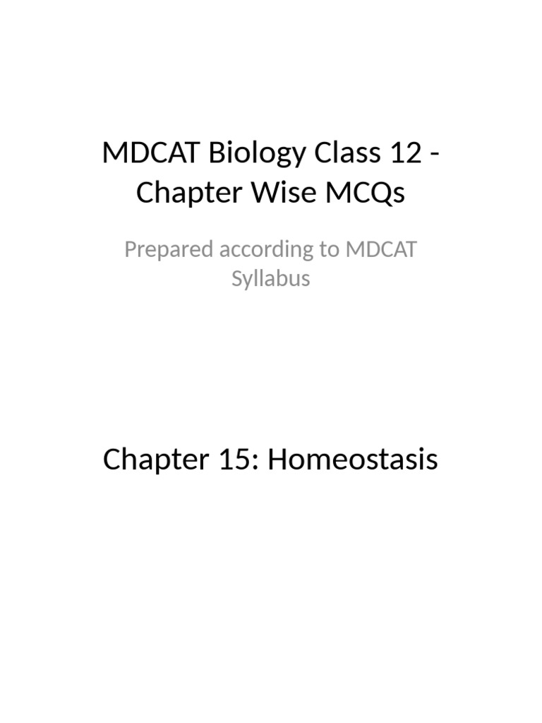 MDCAT Biology Class12 Chapters | PDF