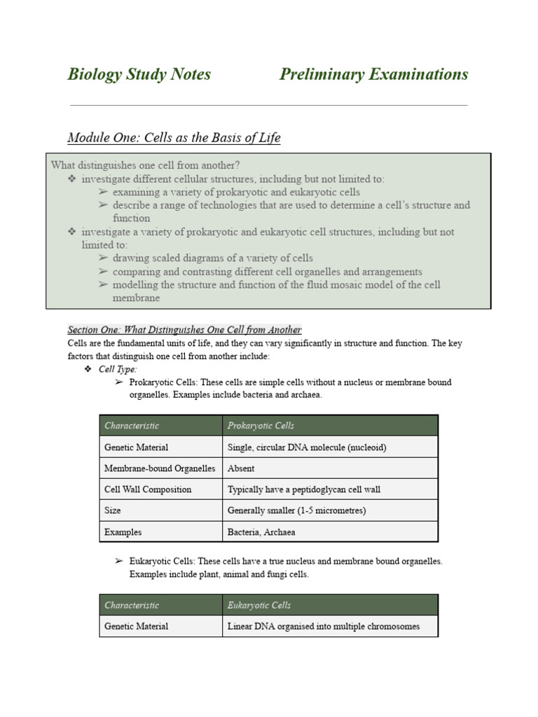Cell Structure and Function Study Guide | PDF | Cell (Biology) | Digestion
