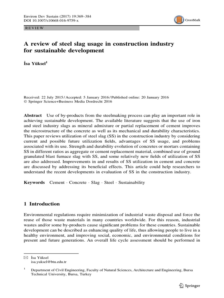 Steel Slag in Sustainable Construction | PDF | Concrete | Cement
