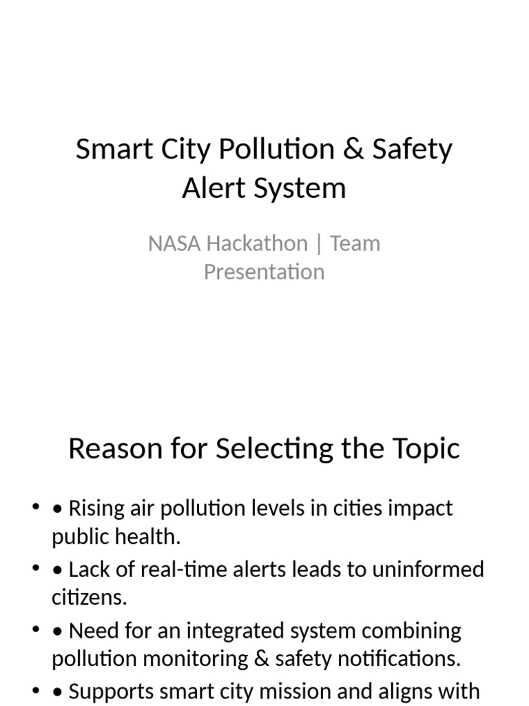 Smart City Pollution Alert System | PDF | Artificial Intelligence ...