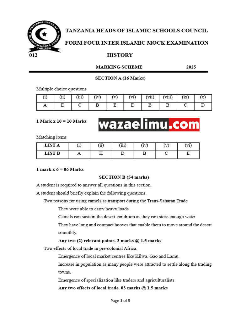 Tahisco History Form 4-2025 | PDF | Economies