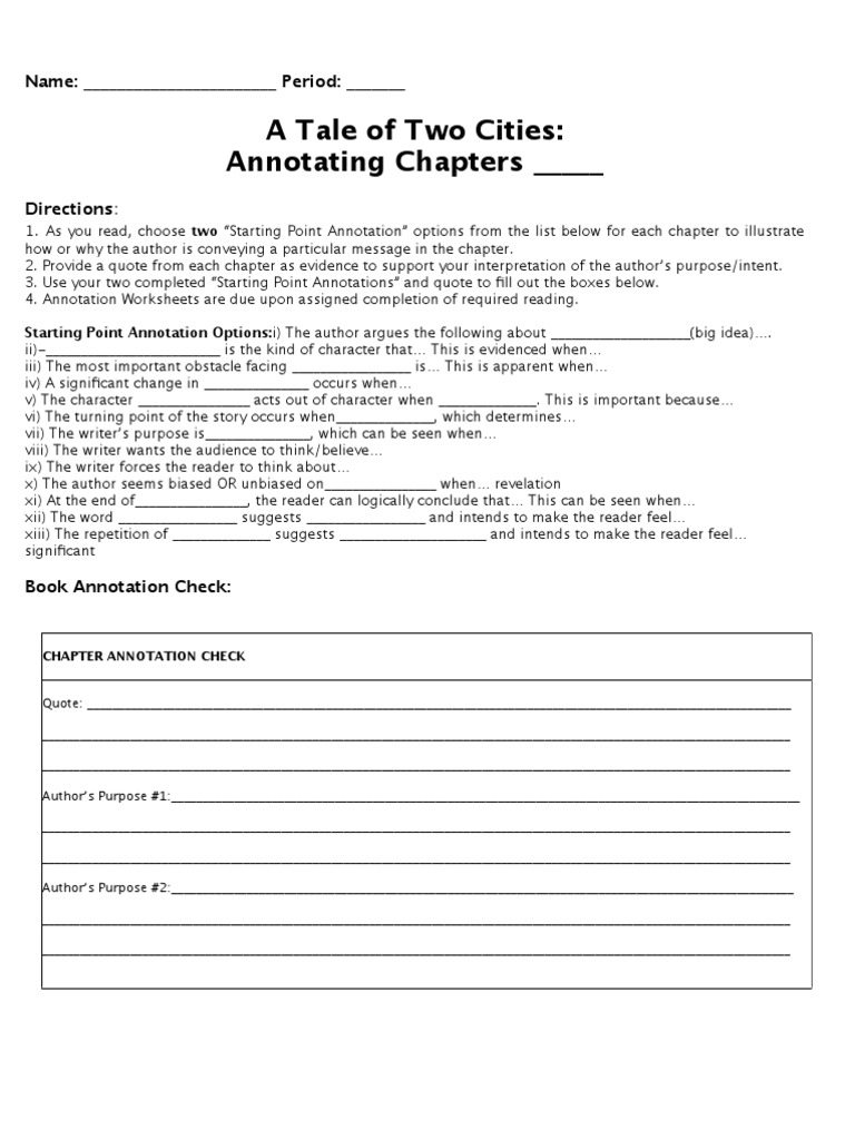 Annotation Worksheet | PDF | Computers