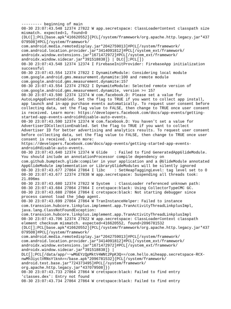 Android App Initialization Logs | PDF | Android (Operating System ...
