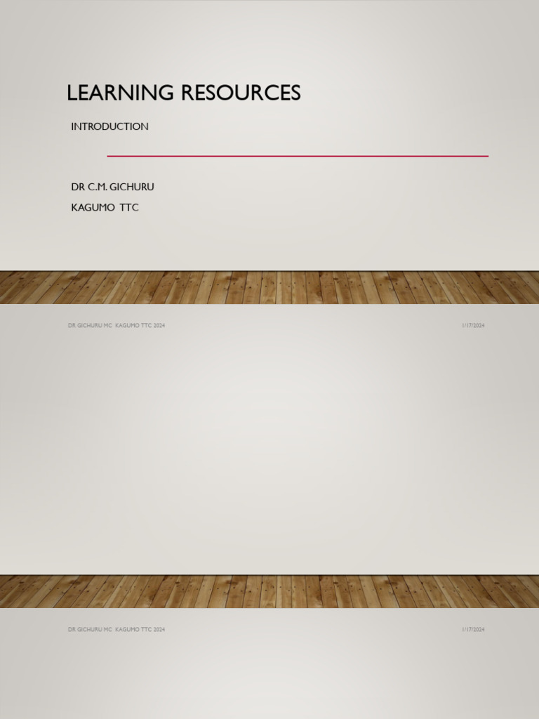 LEARNING RESOURCES INTRODUCTION | PDF | Learning | Educational Technology
