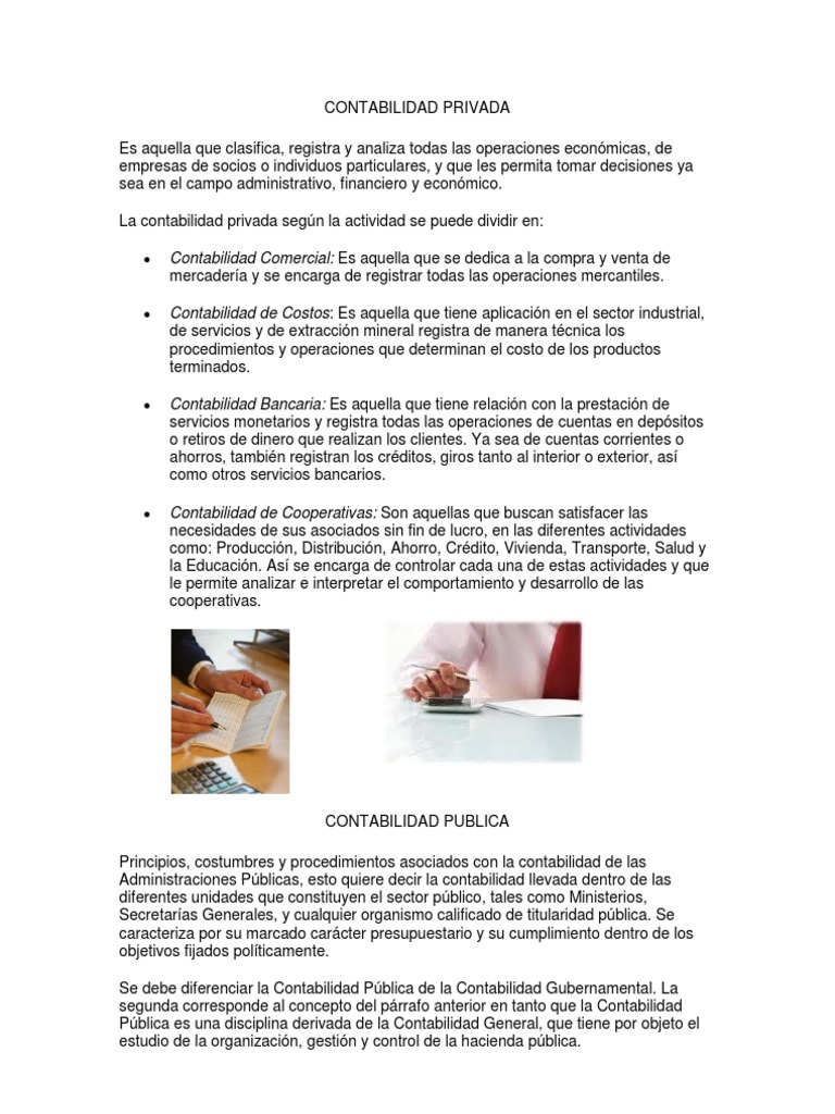 Contabilidad Privada | Contabilidad | Economía