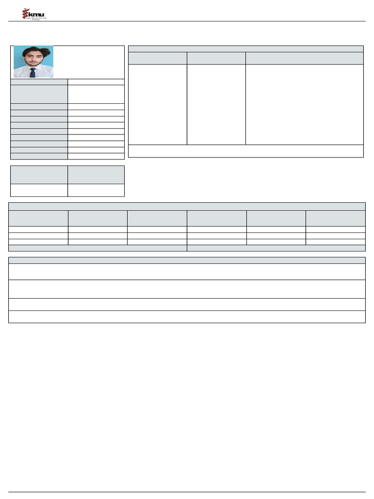 Kmu Bs Applicant Form 82759 | PDF
