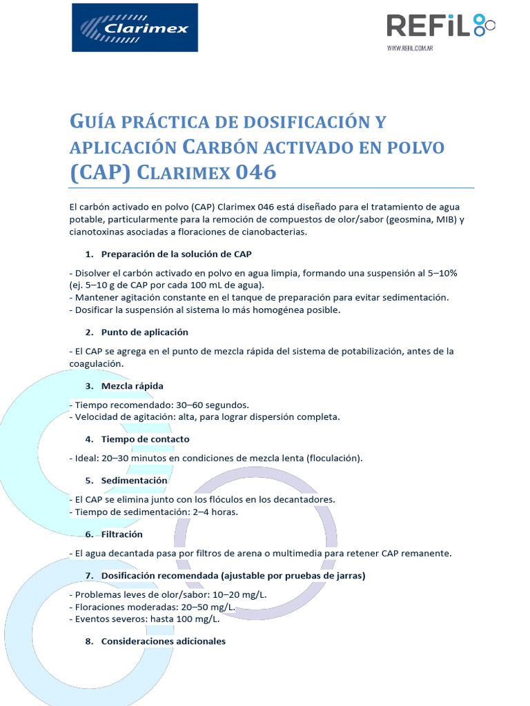 Guía Práctica de Dosificación y Aplicación Carbón Activado en Polvo ...